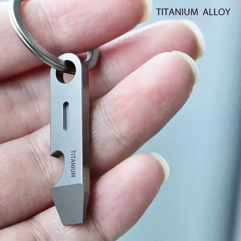 Titanium Outdoor EDC Tools Keychain Small Crowbar Multifunctional Bott ...